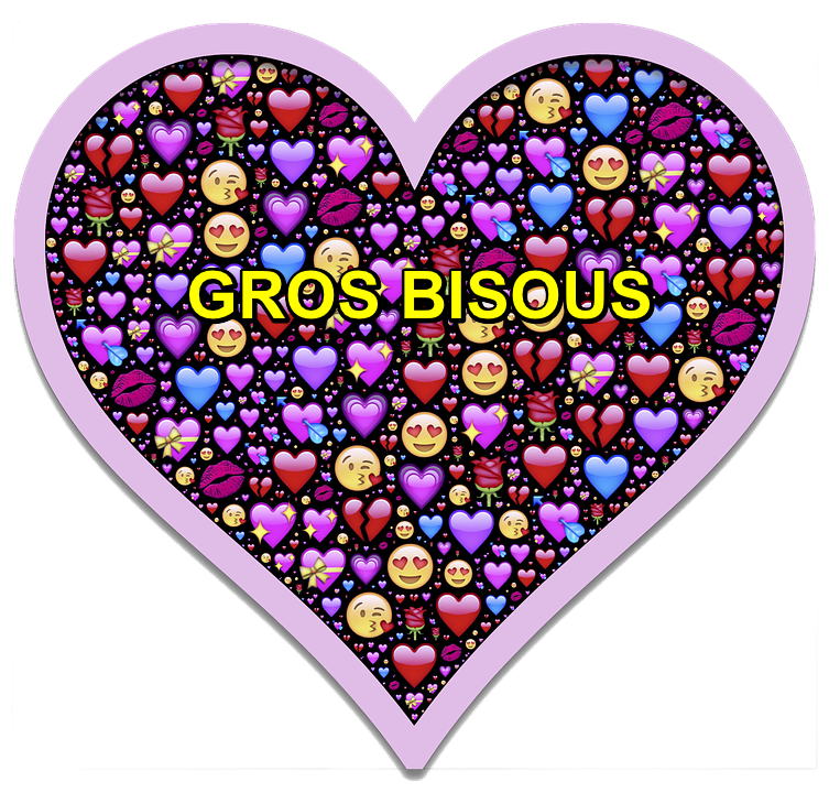 Gros bisous (gif coeur texte)
