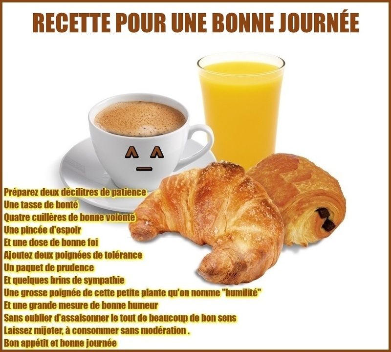 recette d'une bonne journée (images texte petits déjeuners) recette d'une bonne journée (images texte petits déjeuners)